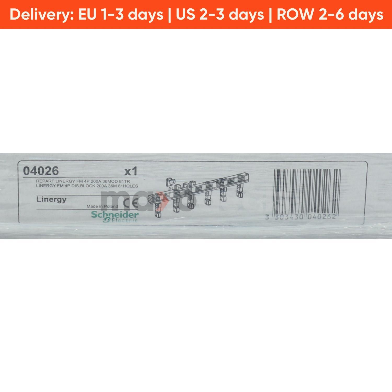 Schneider Electric 04026 (3pcs) MULTICLIP 4P 200A LATIME 750 New NFP ...