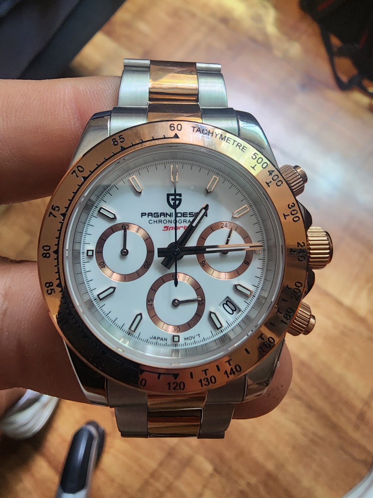 Pagani Design PD-1644 Daytona Two Tone Chronograph 10ATM Quartz Watch ...