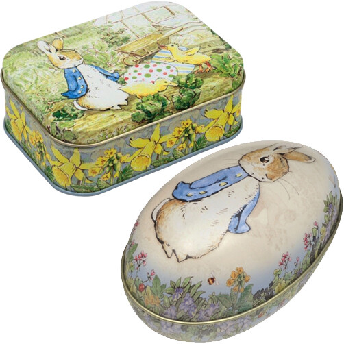 PETER RABBIT TIN BOX Home Accessory Storage Easter Egg Kids Birthday ...
