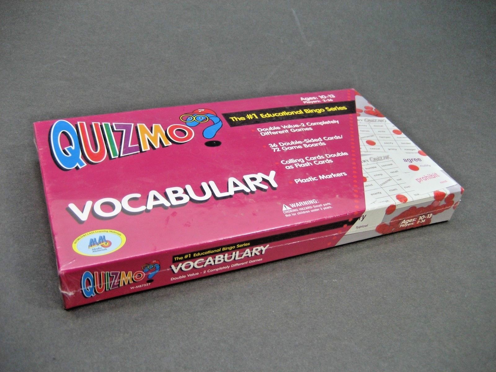 QUIZMO VOCABULARY ~ Language Arts Educational Bingo Game AGES 1-13 | eBay
