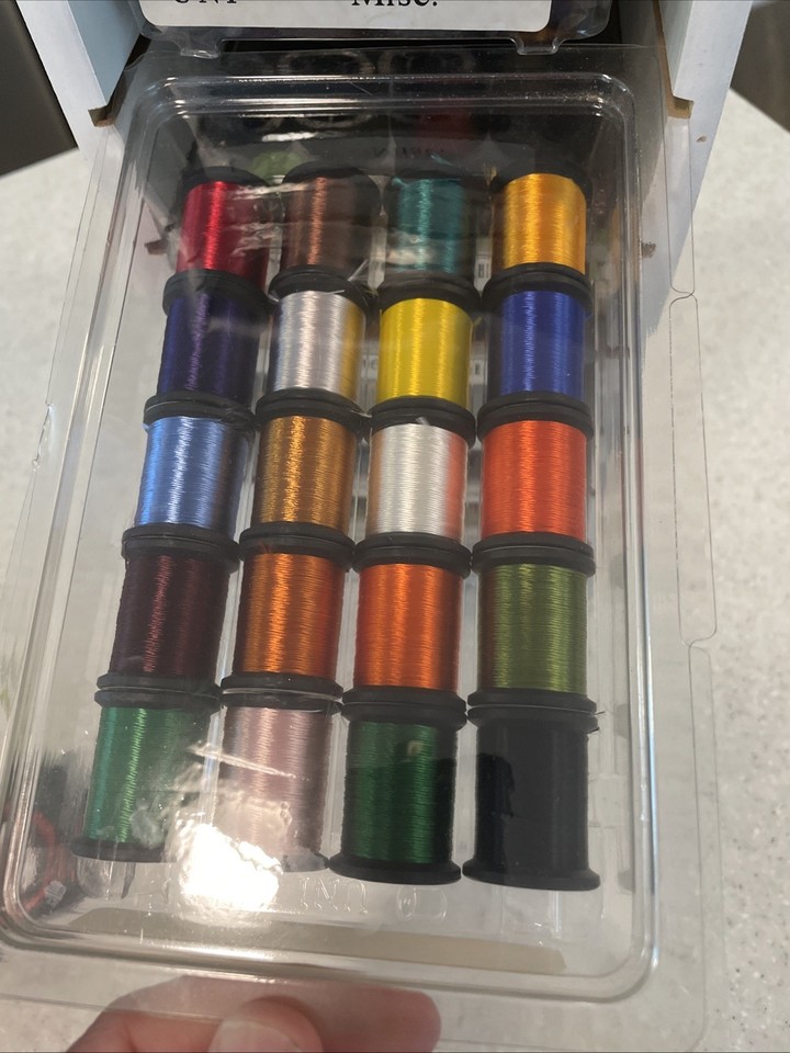 Large Fly Fishing Tying Lot Of 214 Thread Spools Plus UNI Cabinet | eBay