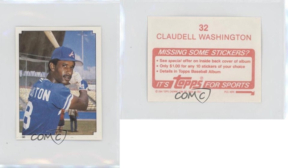 1984 Topps Album Stickers Claudell Washington #32 8d2 | eBay