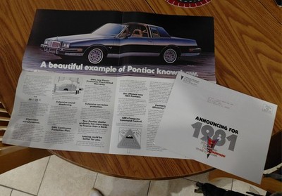 1981 Pontiac Grand Prix Dealer Fold Out Poster Brochure Lot OF 2 | eBay