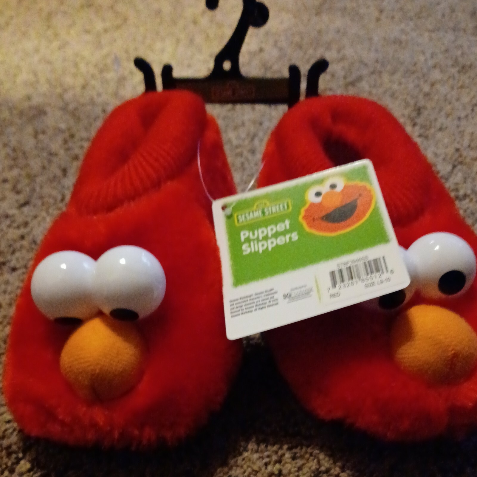 *NEW * Sesame Street ELMO Toddler Puppet Slippers Size L 9-10 Plush ...
