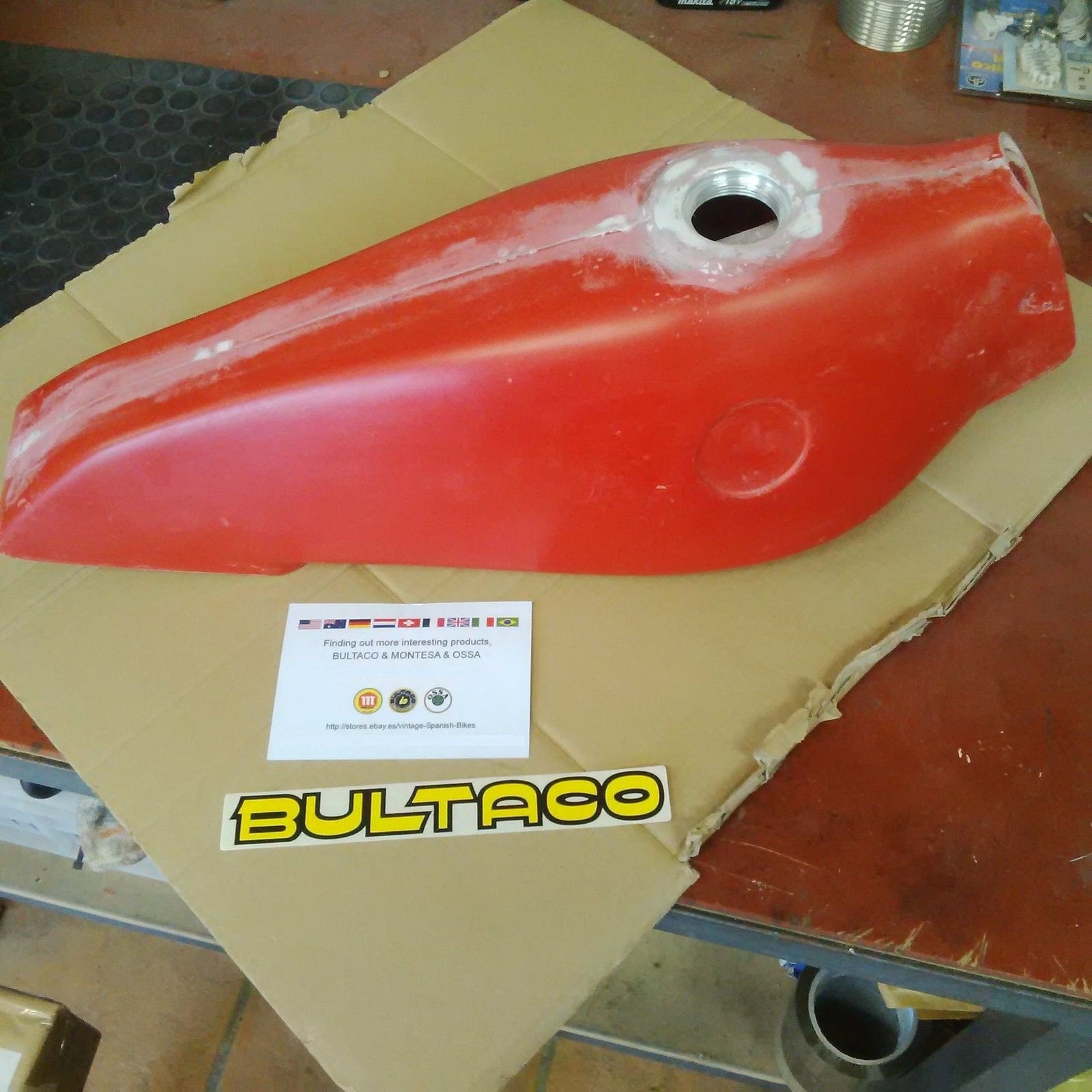 BULTACO SHERPA T GAS TANK NEW FIBRE GLASS SHERPA 159 - 182-183 PETROL ...
