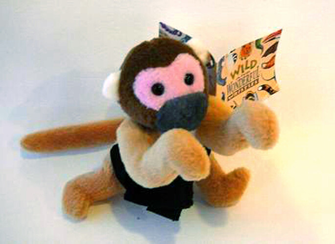 New Wild & Wonderful Children's Stuffed Squirrel Monkey Wrist Wrap ...