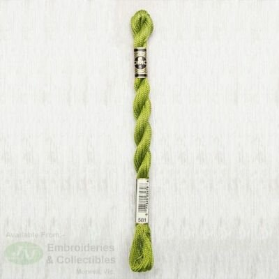 DMC Perle (Pearl) Cotton Thread, Size 5, 25m Skein, Colour 581 MOSS ...