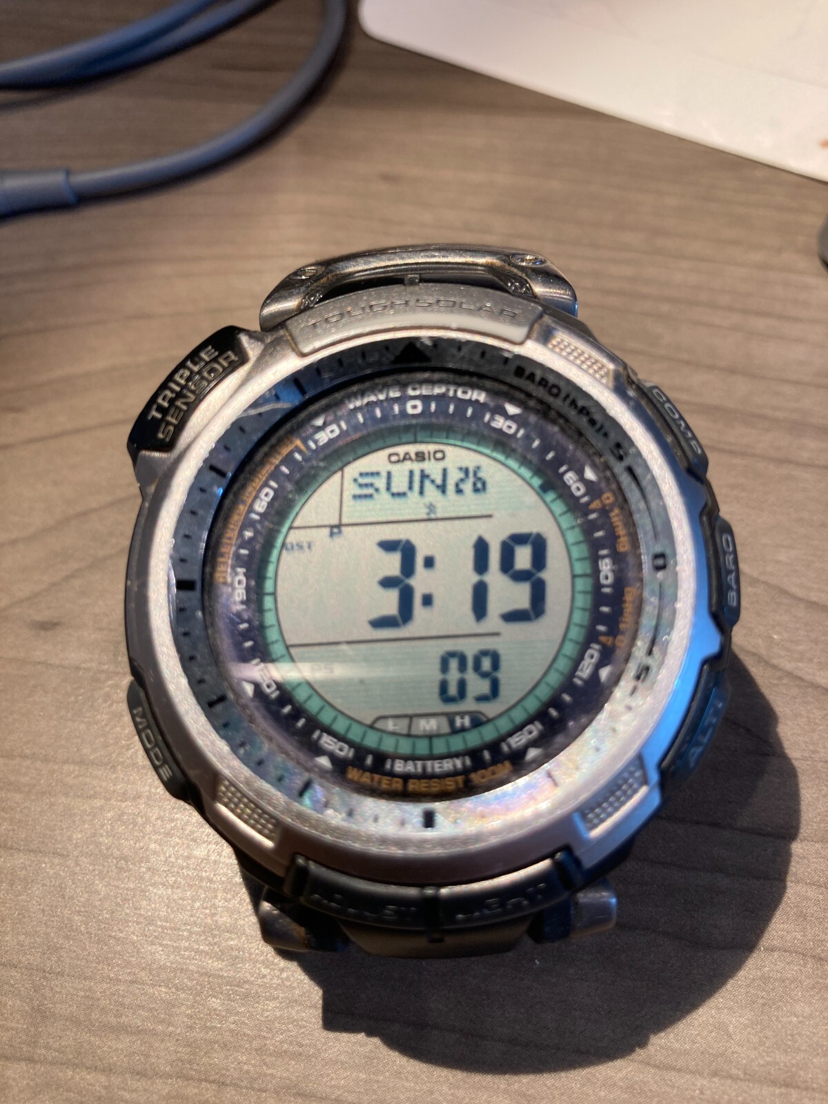 Casio PAW1300T Pathfinder 3070 Titanium Triple Sensor | eBay