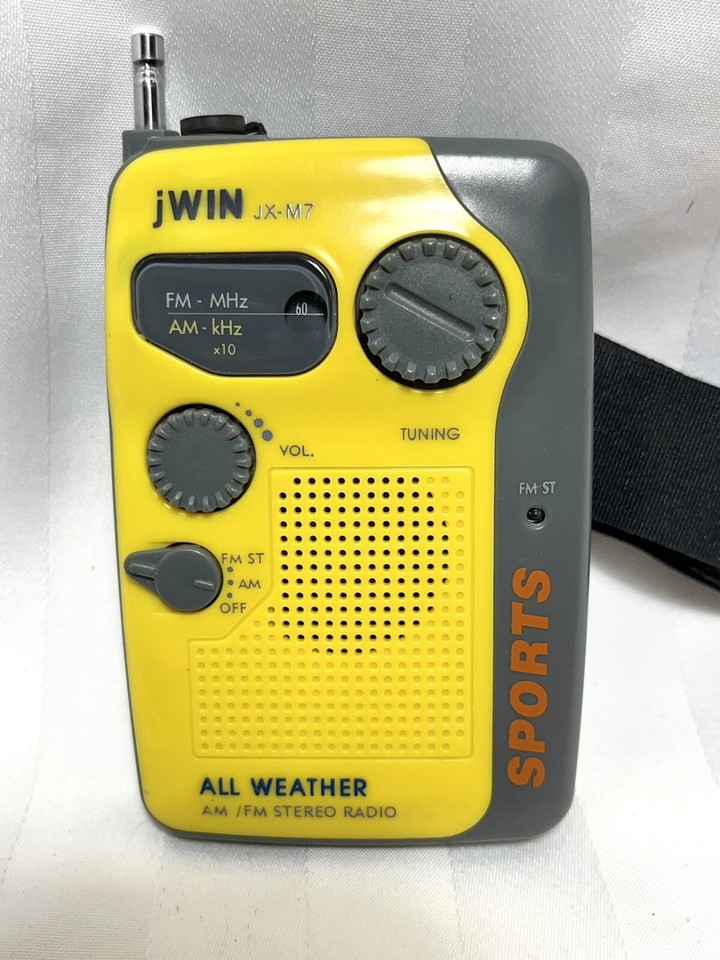 Vintage Yellow jWIN AM/FM Radio All Weather JX-M7 Water Resistant W ...