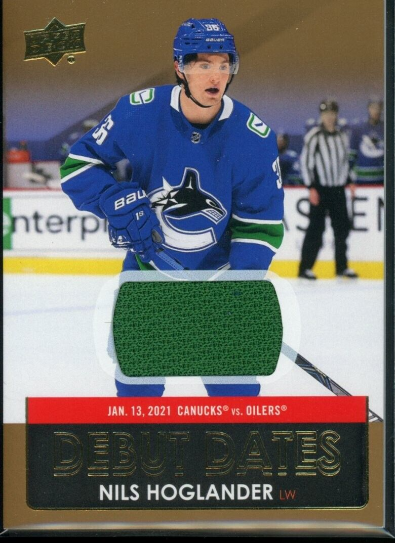 2021-22 Upper Deck Series 1 - Debut Dates Nils Hoglander #DD-17 Gold ...