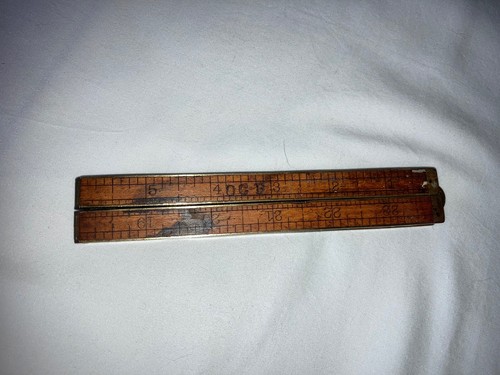 ANTIQUE STANLEY RULE AND LEVEL CO. NO. 62 BRASS & BOXWOOD FOLDING RULER ...