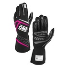 OMP Racing FIRST Race Gloves [IB0-0776] black fuchsia - size L | eBay