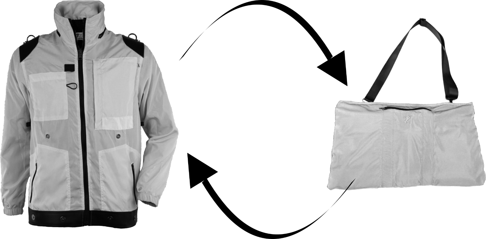 TS Impact White Convertible Travel Jacket with Hidden Pockets, Converts ...