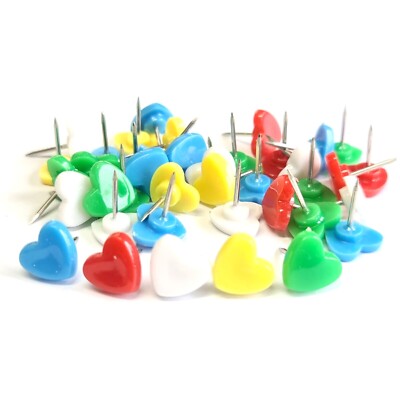 Heart Shaped Push Pins Thumb Map Tacks Strong Push Pin Cork Board Pins ...