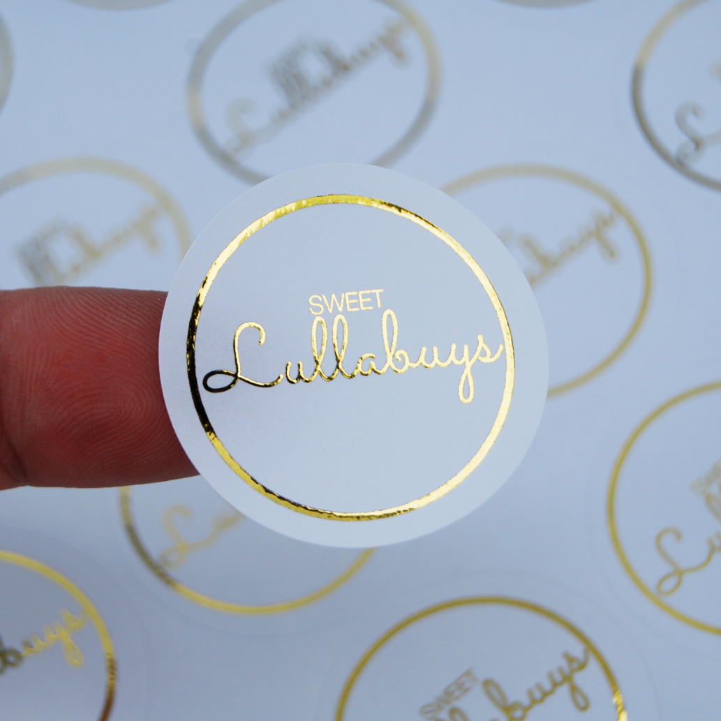 PERSONALISED LOGO STICKERS - CUSTOM COMPANY ROUND METALLIC FOIL ...