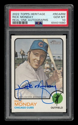 2022 Topps Heritage Real One: Rick Monday Autograph PSA 10 GEM MINT | eBay