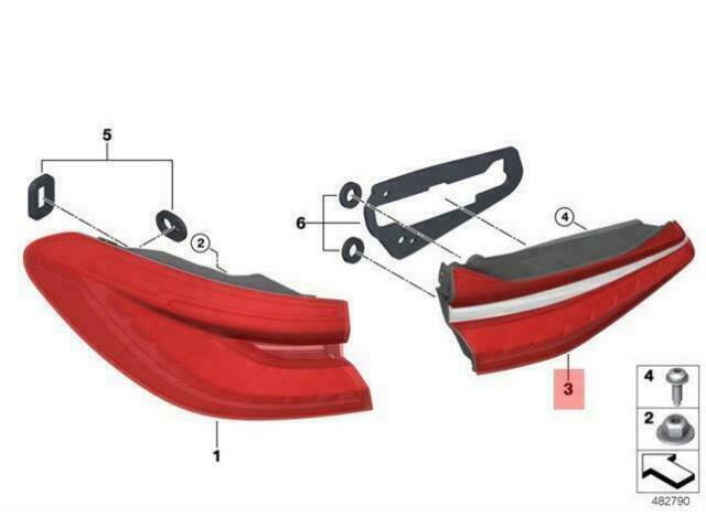 OEM BMW G32 Gran Turismo Rear Light Tailgate LED Right 63217376486 ...