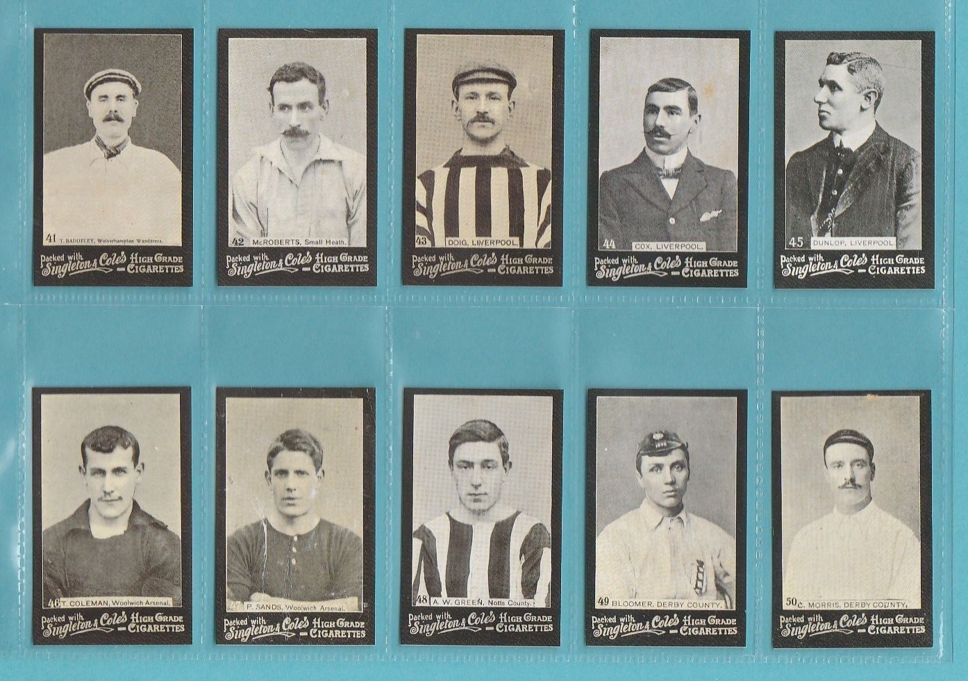 FOOTBALL - NOSTALGIA REPROS (OF SINGLETON & COLE) - SET OF 50 ...