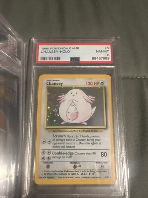 PSA 8 Chansey 3/102 Base Set Rare Holo Pokemon Card WOTC 1999 - Mint | eBay