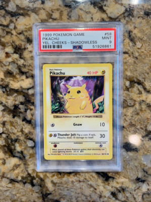 Pokémon TCG Pikachu Base Set 58/102 Regular Shadowless Common PSA 9 | eBay