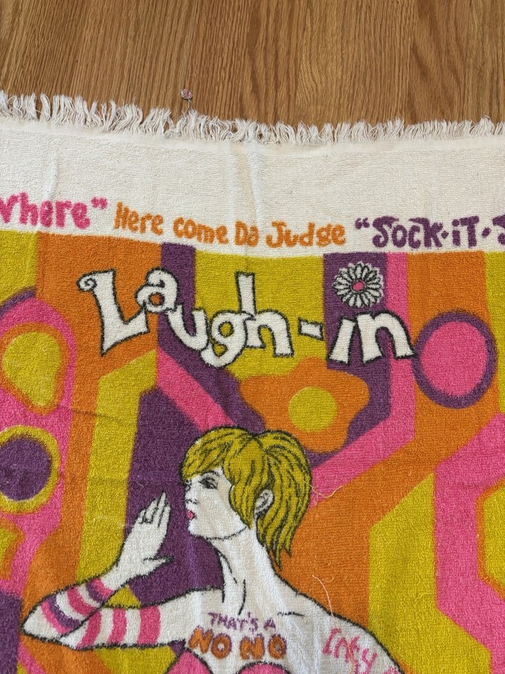 Vintage 1960’s Laugh-In Psychedelic Towel Wall Hanging Sock It To Me ...