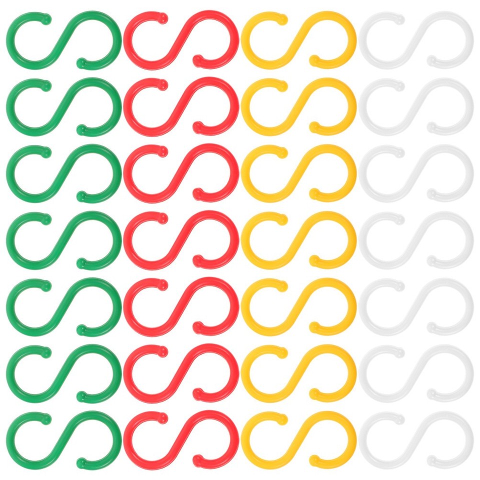 100pcs Hanging S Hooks Heavy Duty Plastic Hooks For Hanging Jewelry ...