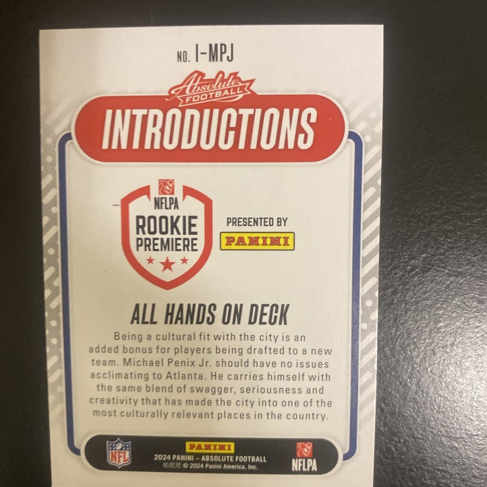 Michael Penix Jr. 2024 Panini Absolute Introductions #I-MPJ Rookie RC ...