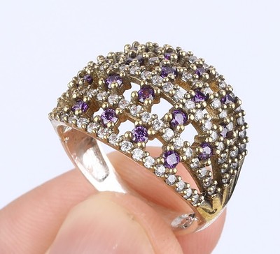 TURKISH AMETHYST .925 SILVER & BRONZE RING SIZE 7.5 #50650 | eBay