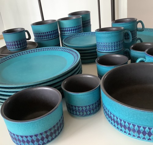 Ceramano Hans Welling 43 Piece Sapphire Blue Stoneware West Germany 60s ...
