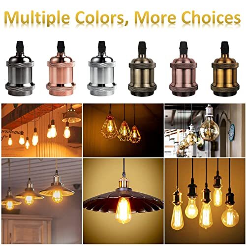 DiCUNO E26 Vintage Lamp Socket Edison Pendant Light Socket Replacement ...
