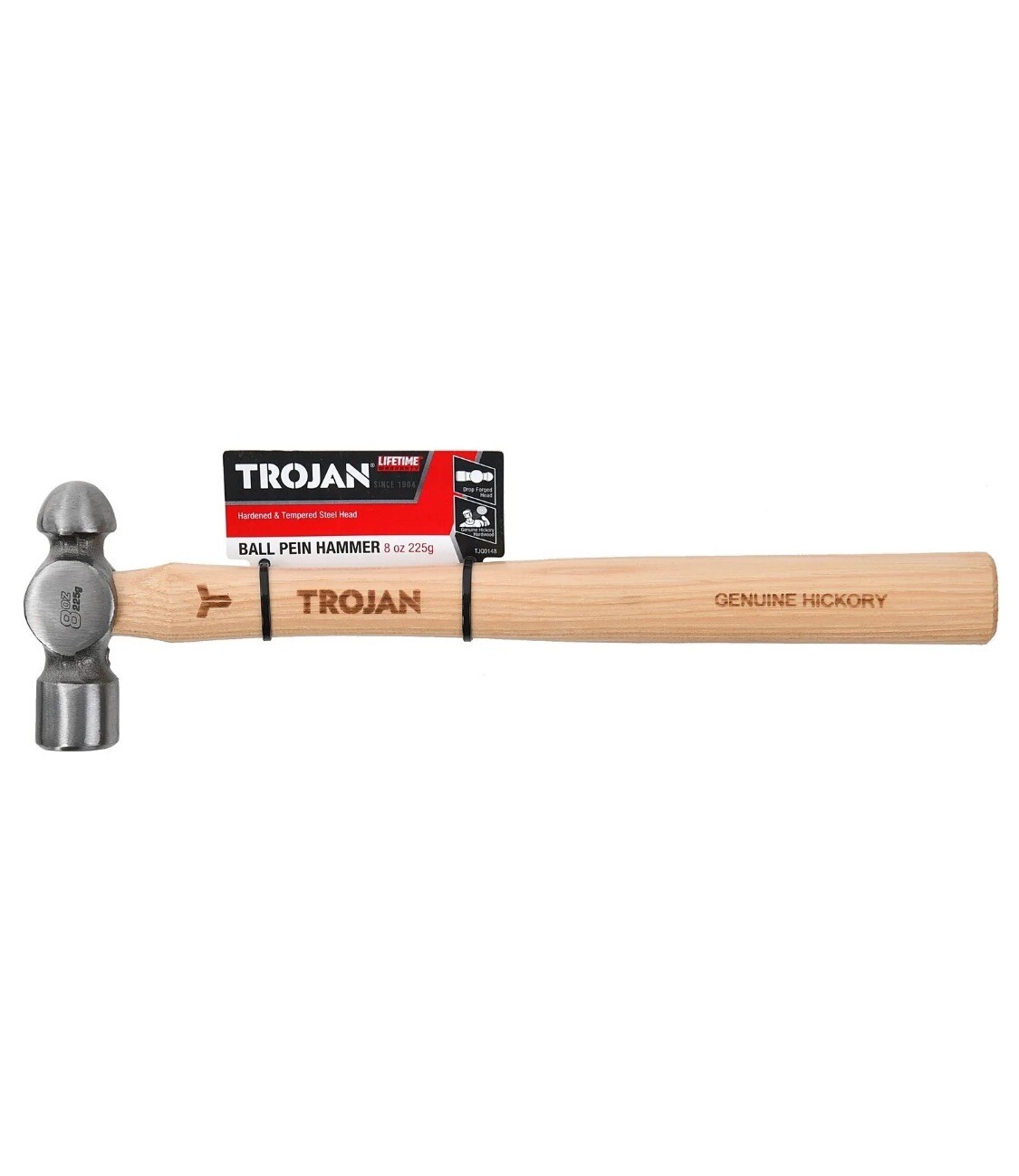 Trojan Ball Pein Hammer 8oz 225g Induction Hardened Head Hickory Handle ...