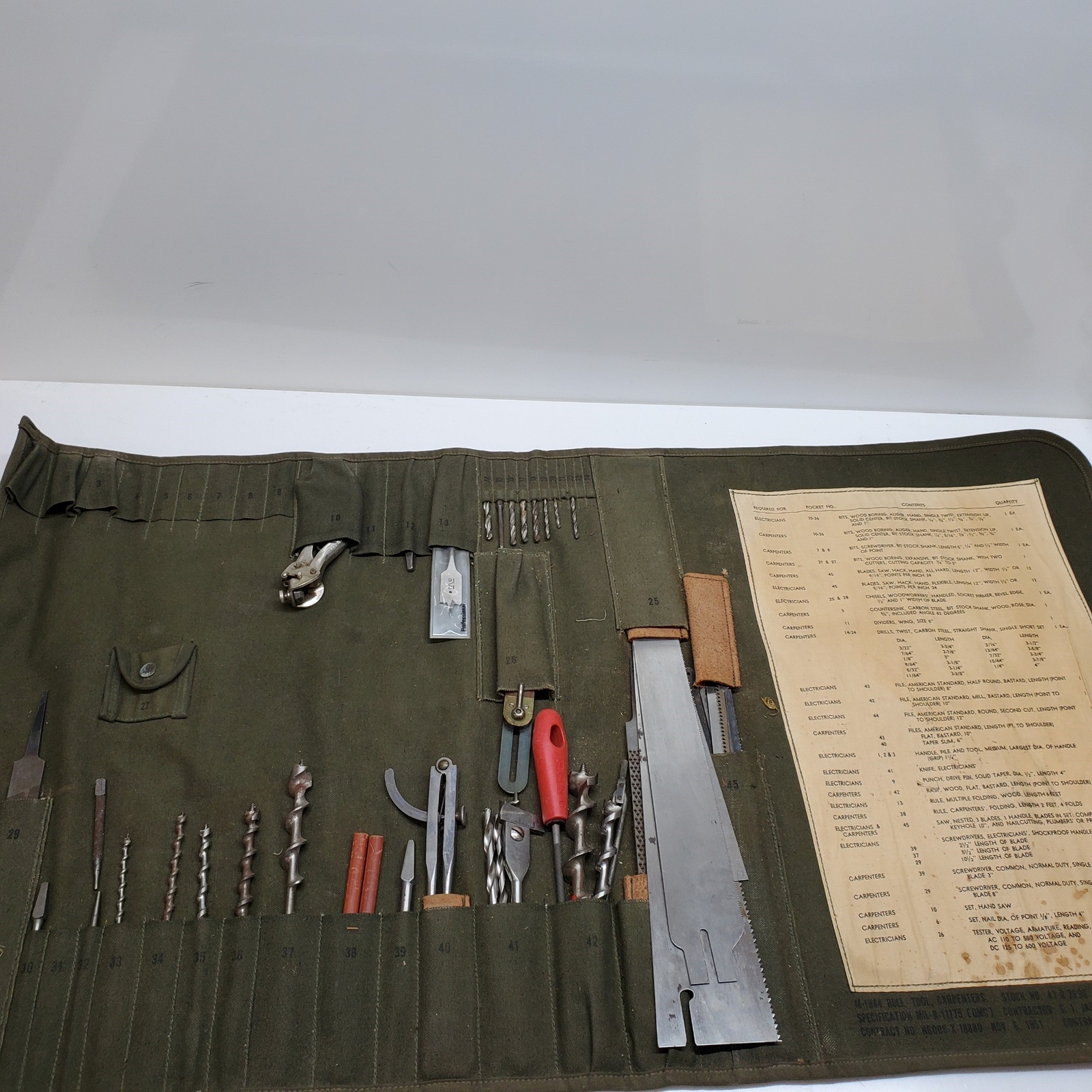 1951 US Army Surplus Carpenters tool roll AS IS | eBay