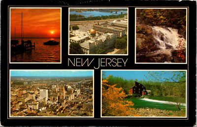 New Jersey The Garden State, Scene Collage, City, Watermill, Vintage ...