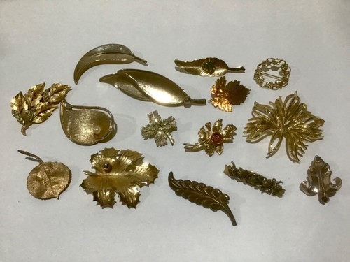 Lot of 15 Leaf / Leaves Pins / Brooches. Vintage to Modern. Large ...