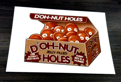 2017 Wacky Packages 50th Anniversary "D'OH-NUT HOLES" SEPIA Sticker Card | eBay