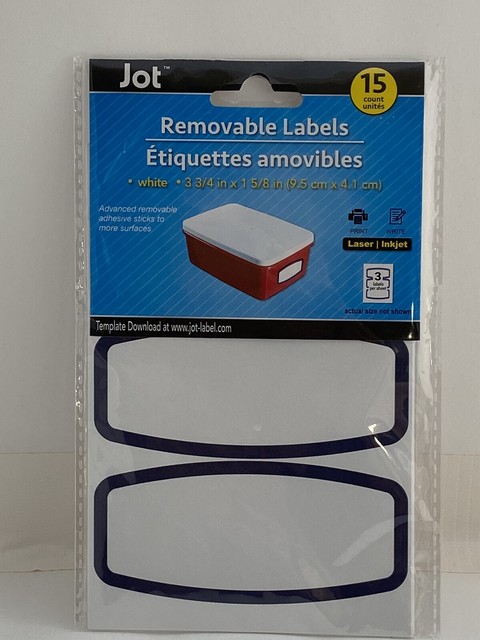 Jot White/Black Removable Laser/ Inkjet 15 Ct Labels | eBay