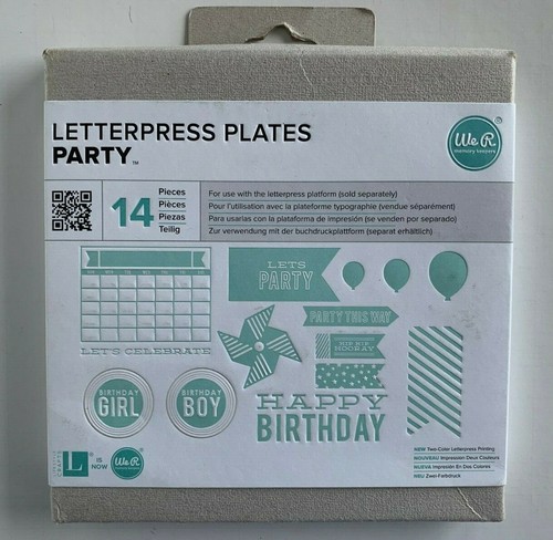 We R Memory Keepers Letterpress Plates Party 14 Piece Set Balloons ...