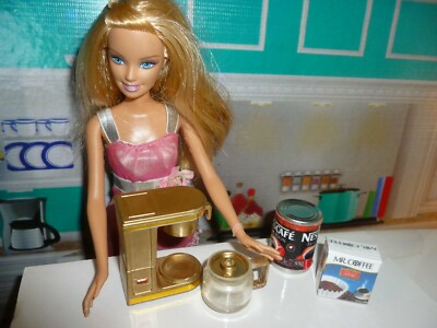 BARBIE DOLL SIZE KITCHEN ACCESSORIES - MINIATURE COFFEE MAKER REALISTIC ...