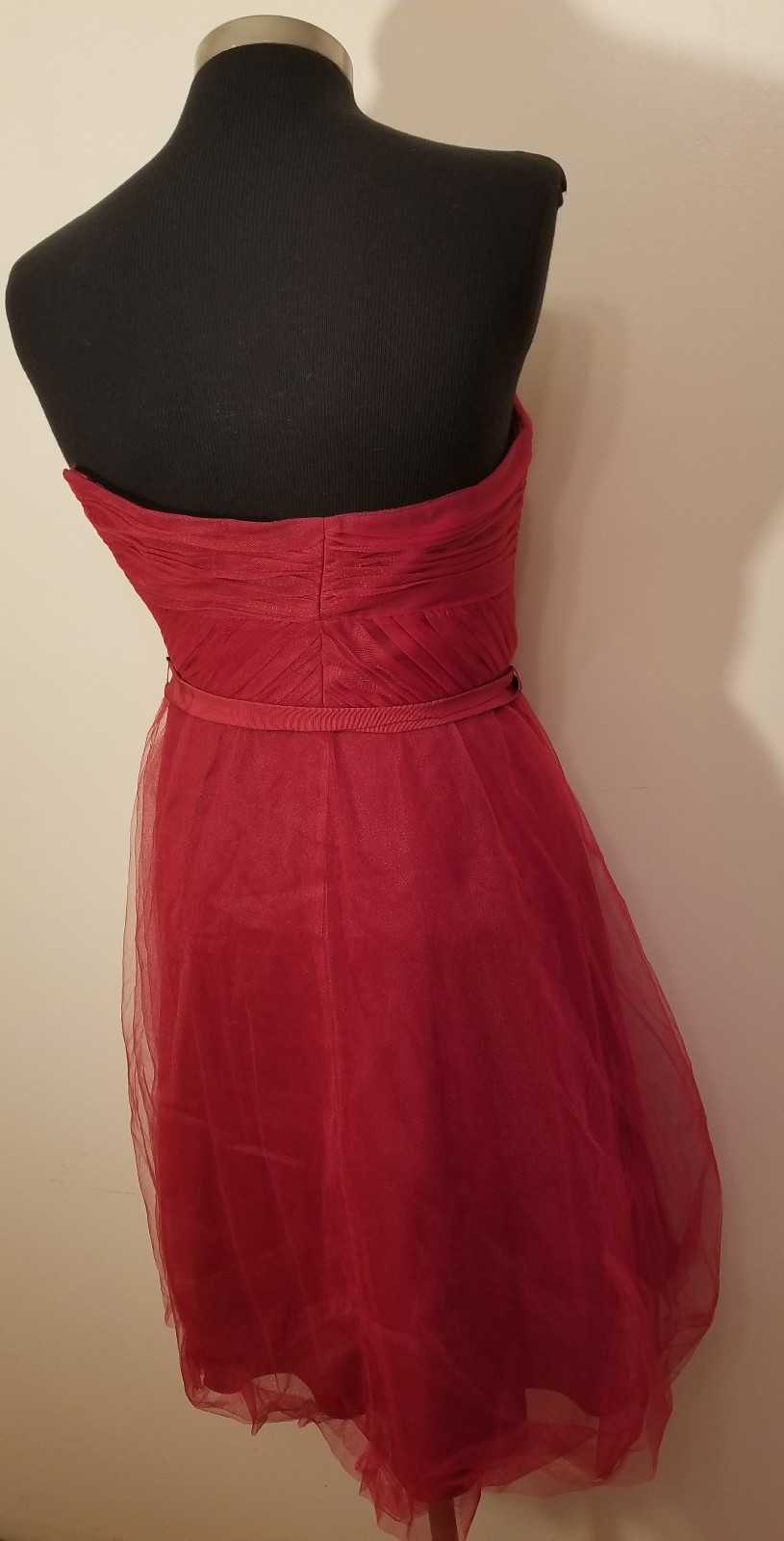 Quillaree Anthroplogie BHLDN Merlot Strapless Rushing Tulle Cocktail ...