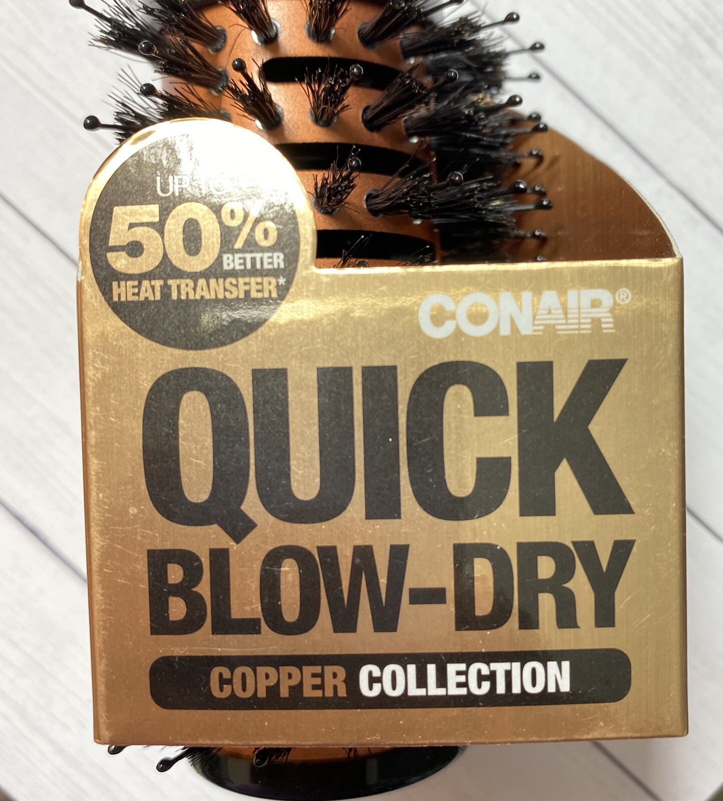 2x Conair Quick Blow Dry Pro Round Hair Brush Copper Collection for ...