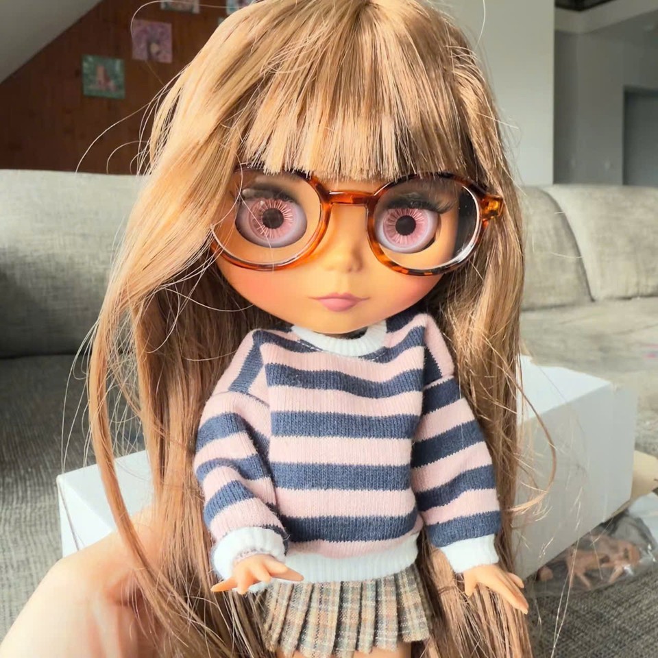 1/6 BJD Blythe Nude Doll Dark Skin Matte Face Brown mix Straight Hair ...