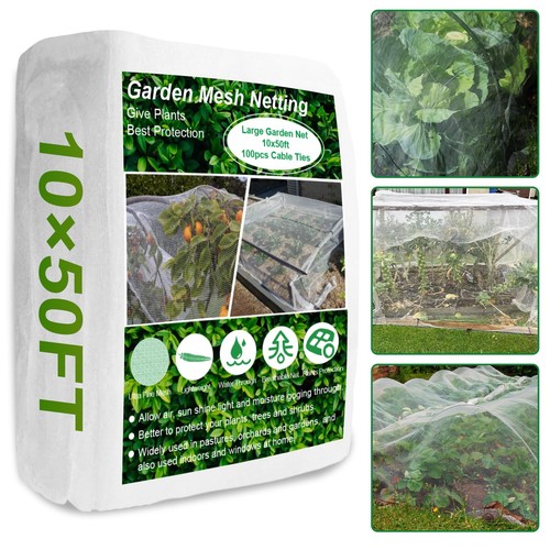 Garden Netting 10 x 50FT Ultra Fine Mesh Netting for Garden Protection ...