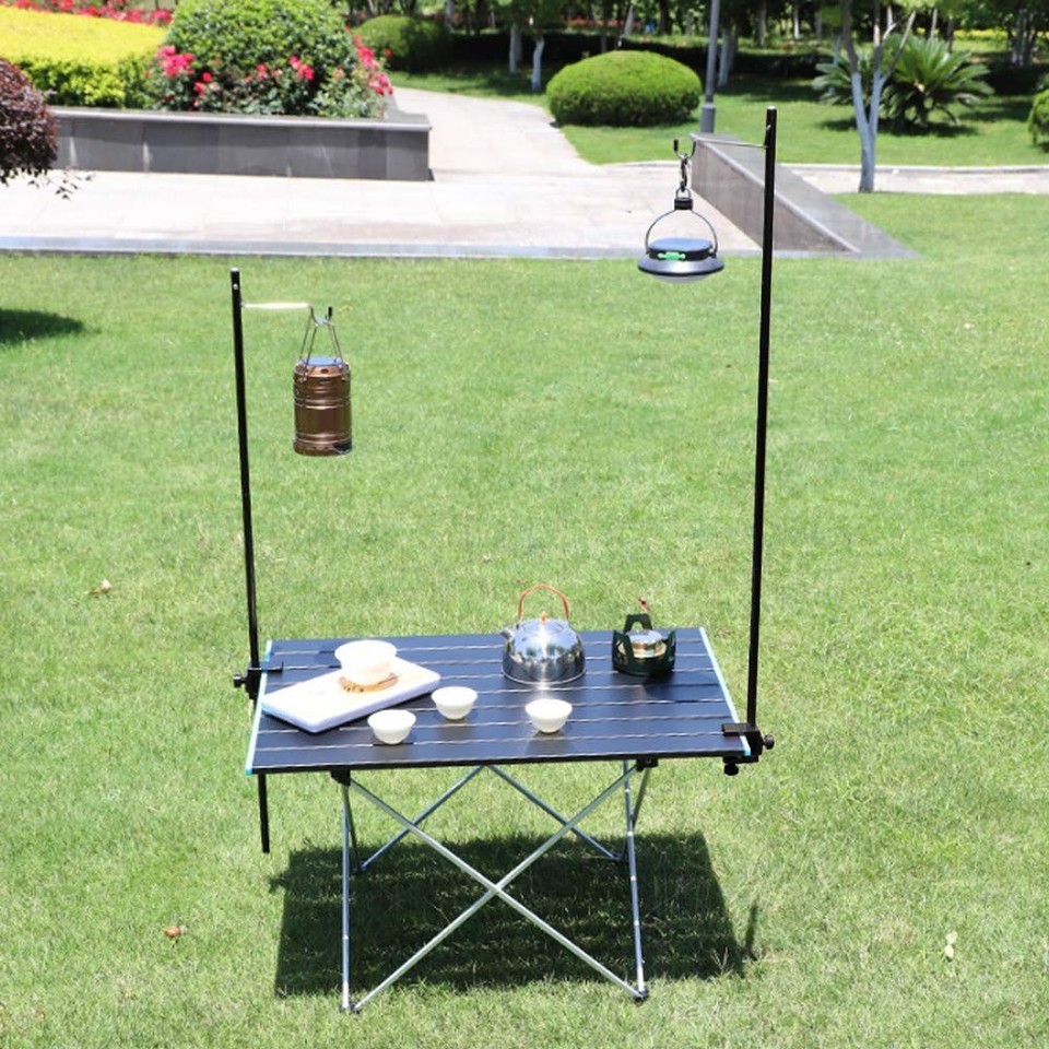 Portable Camping Light Holder, Black Aluminum Alloy Folding Light ...