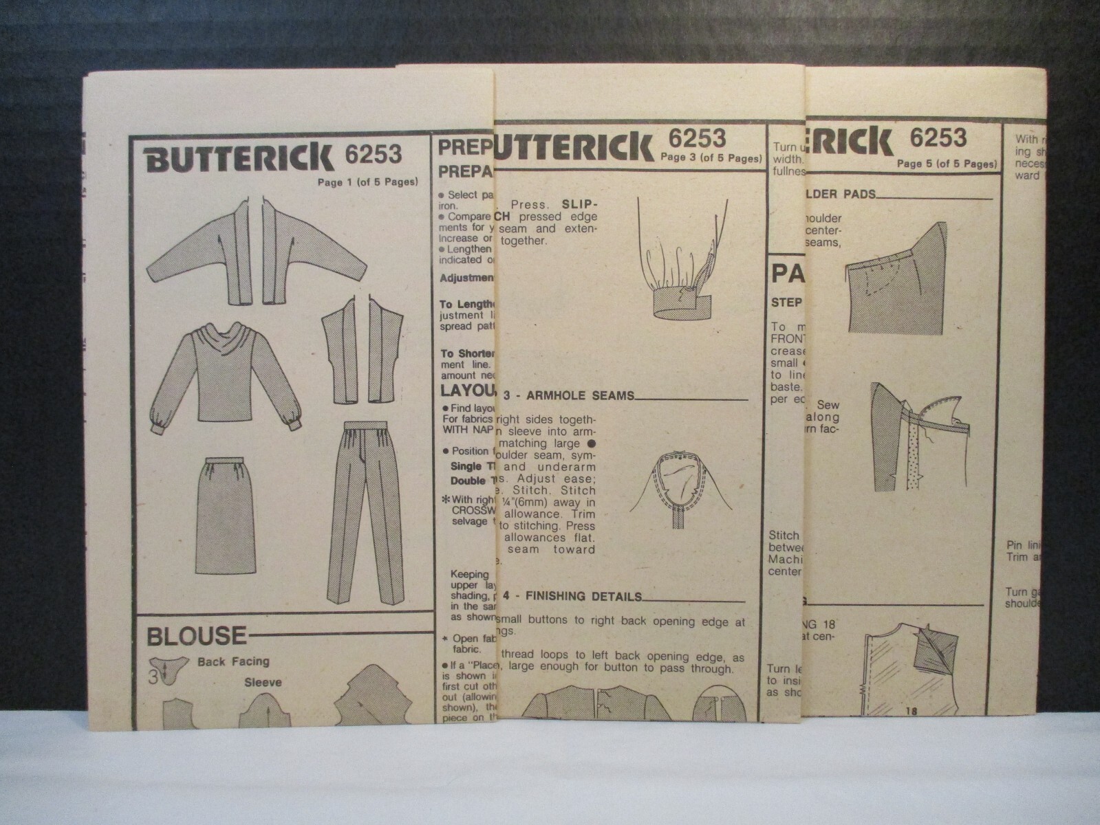 Butterick Pattern 6253 Miss Size 10 Jacket Vest Skirt Pants Blouse ...
