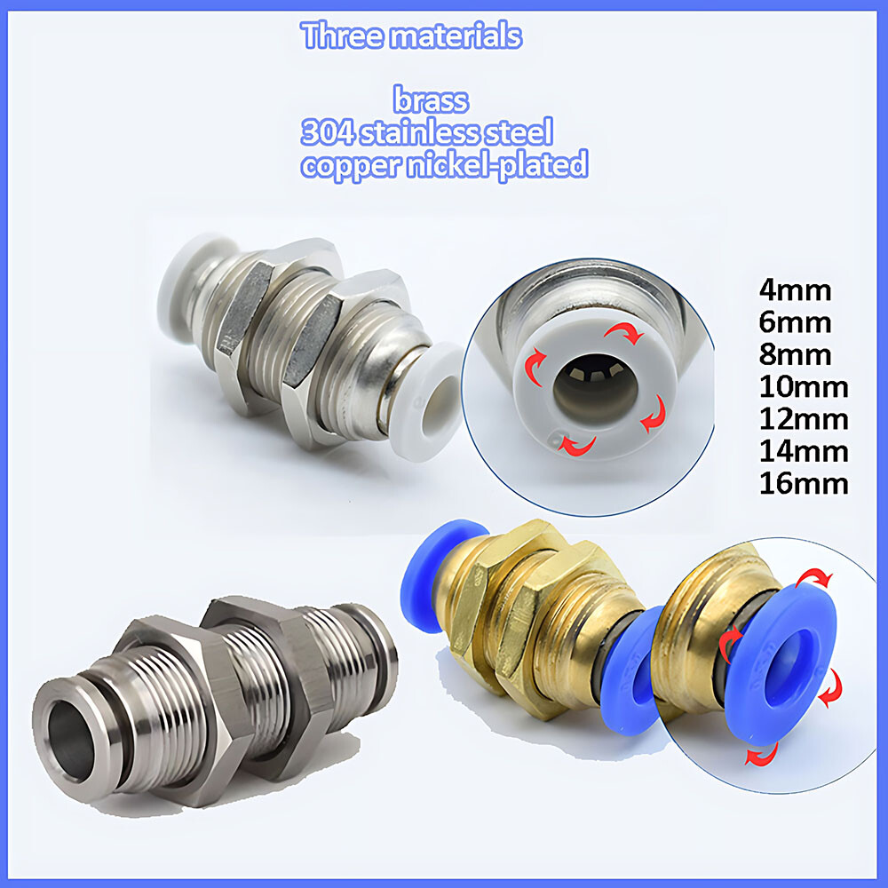 Pneumatic Bulkhead Fittings Bulkhead Fittings & Couplings For