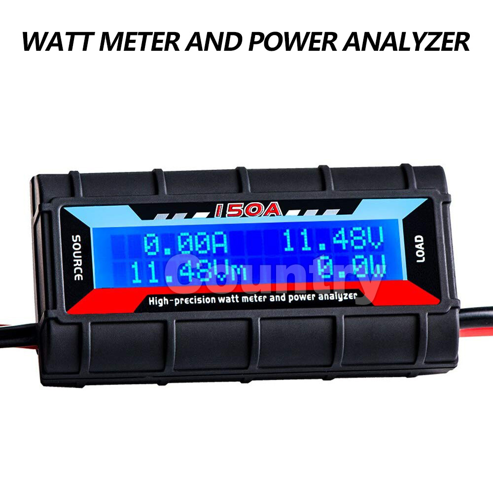 150A Watt Meter Anderson Plug Power Analyser Solar Caravan Digital LCD ...
