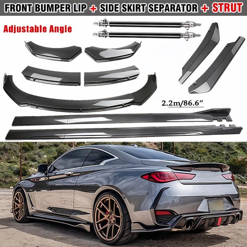 Carbon Fiber Front Bumper Lip Spoiler Side Skirt Body Kits For Infiniti ...