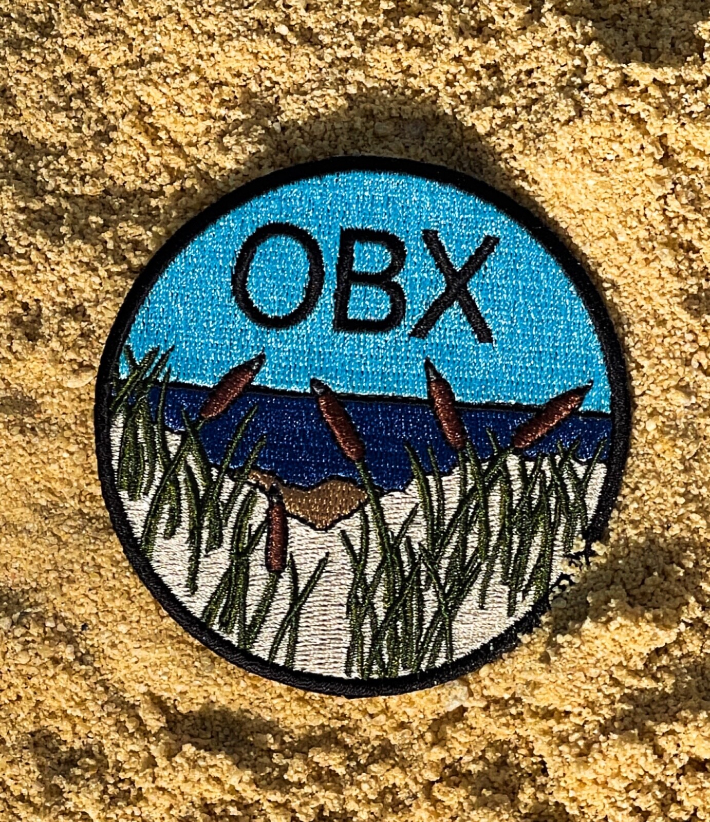 OBX, Outer Banks NC Embroidered Cattails Souvenir Patch | eBay