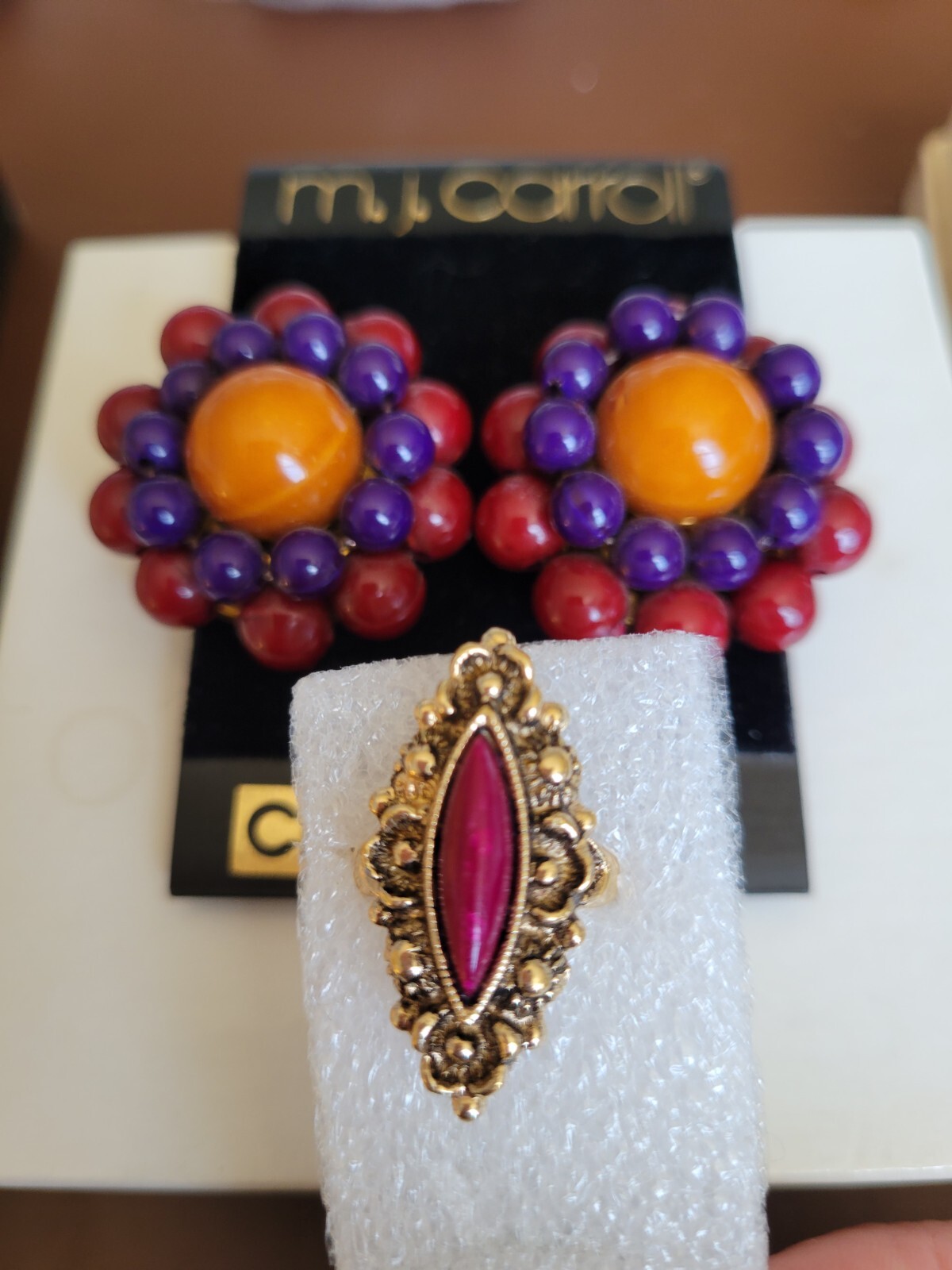 Vintage Sarah Coventry Victorian Ring and MJ Carroll … - Gem