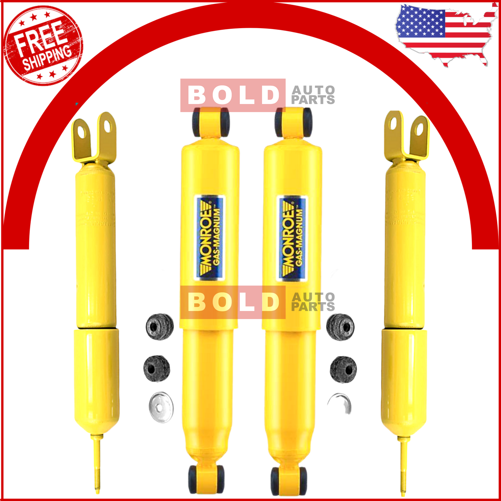 Front & Rear Monroe GAS MAGNUM Shocks For Chevy Silverado GMC Sierra ...